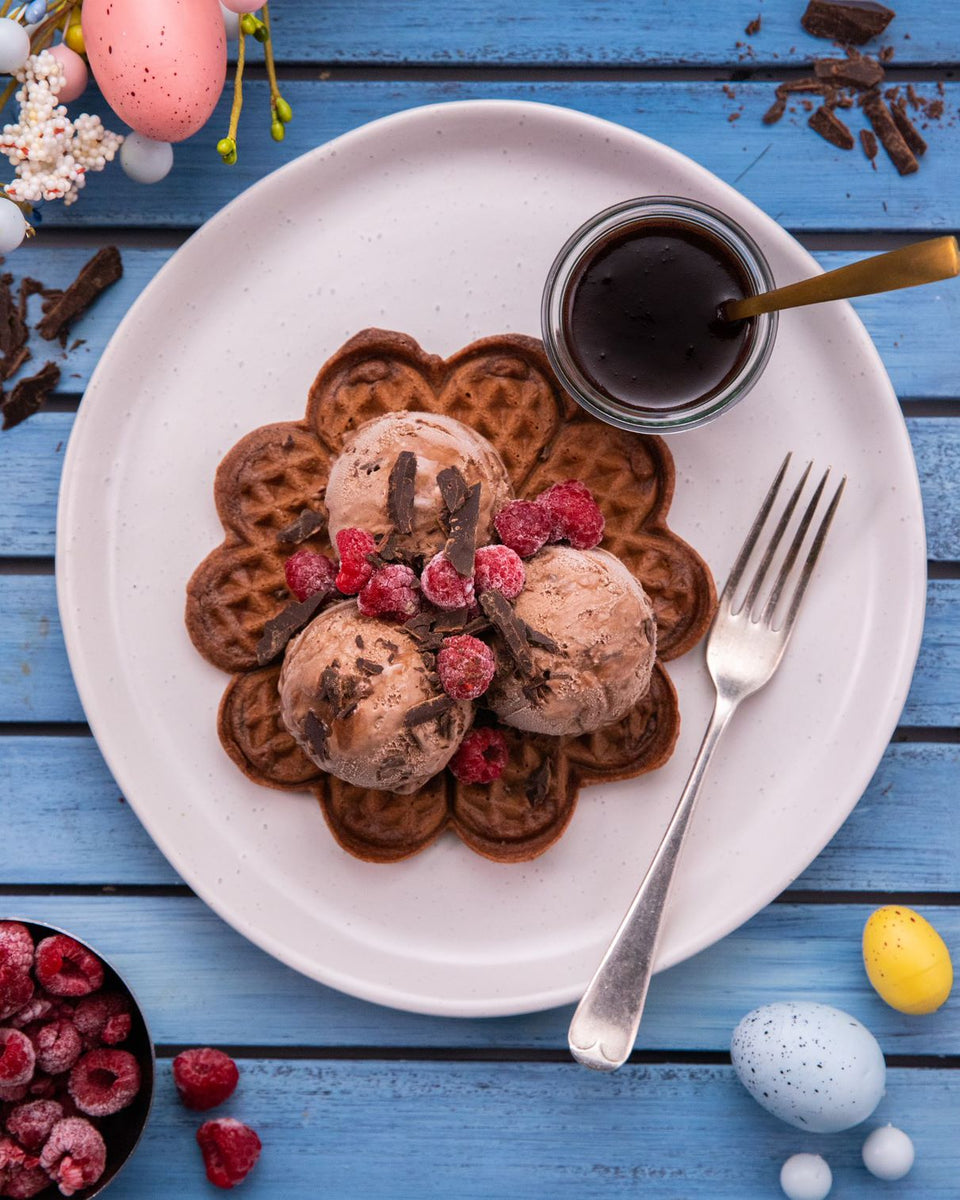 Chocolate Easter Waffles – Airborne Honey
